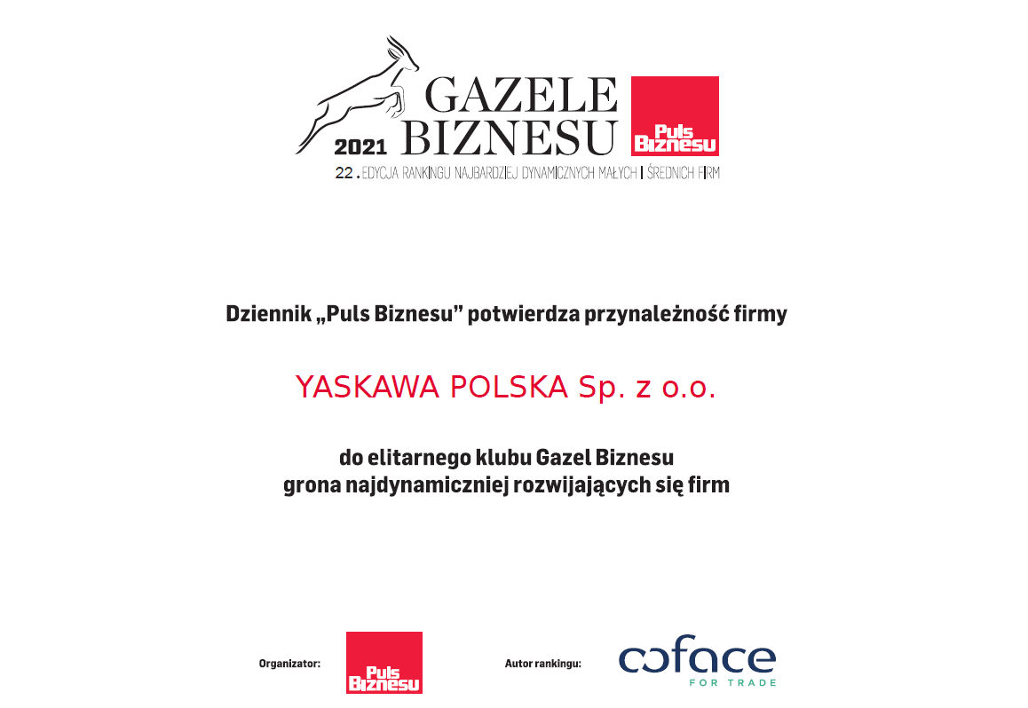 Yaskawa Polska wyróżniona tytułem Yaskawa Polska wyróżniona tytułem